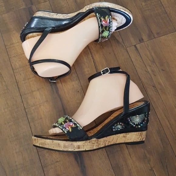 Vintage | Shoes | Vintage Elegant Collection Floral Wedges | Poshmark